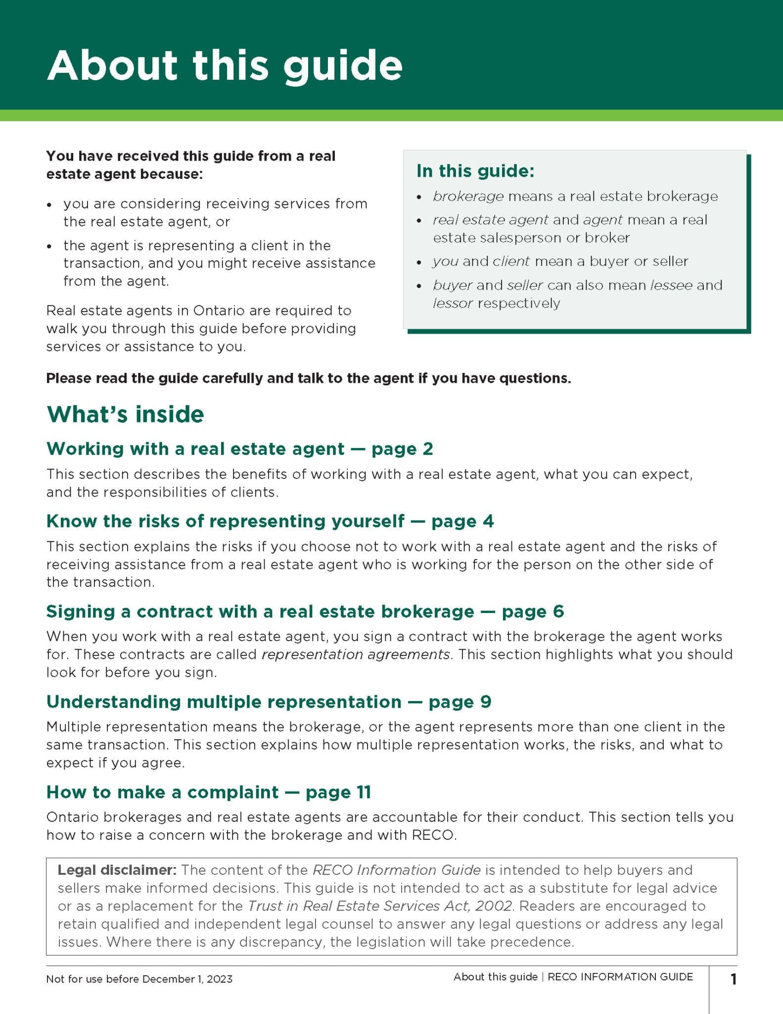 RECO Information Guide | Pilon Group